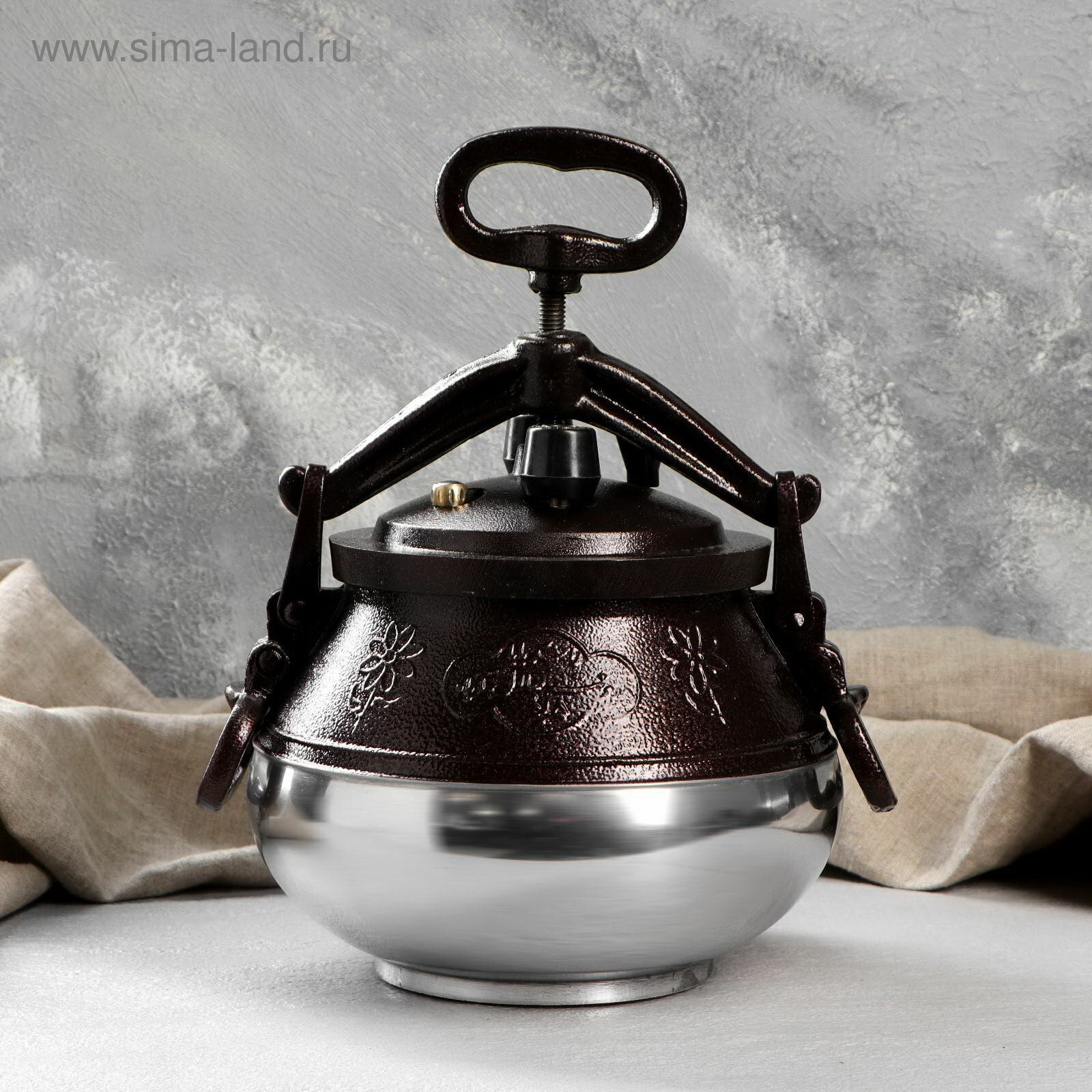 Афганский казан, 5 л, алюминий, цвет: коричневый, тип плиты: для газовой плиты