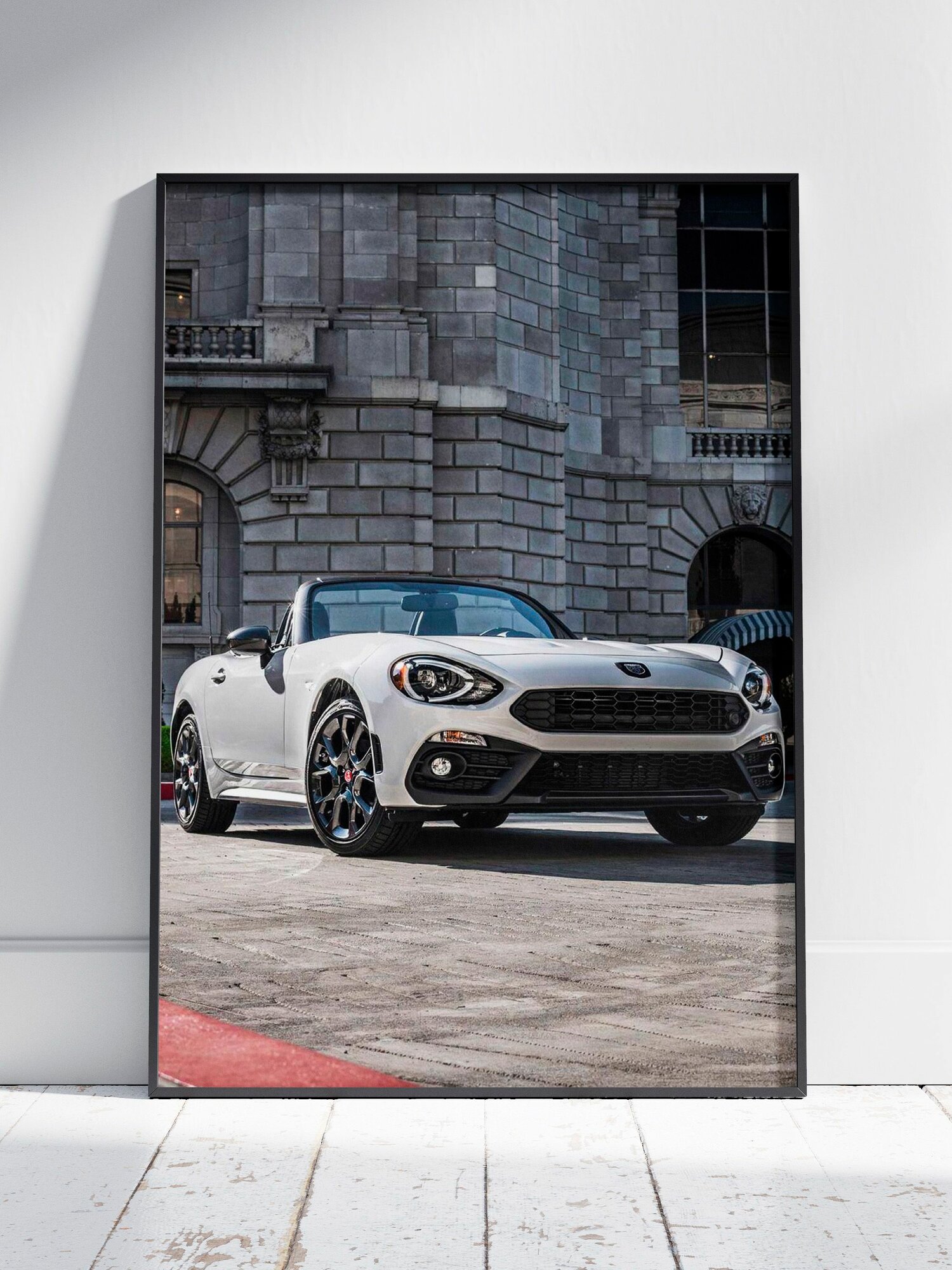 Плакат на стену для интерьера Легенды Авто (Абарт 124 Спайдер - Abarth 124 Spider 3) - Постер по машине формата A4 (21x30 см)