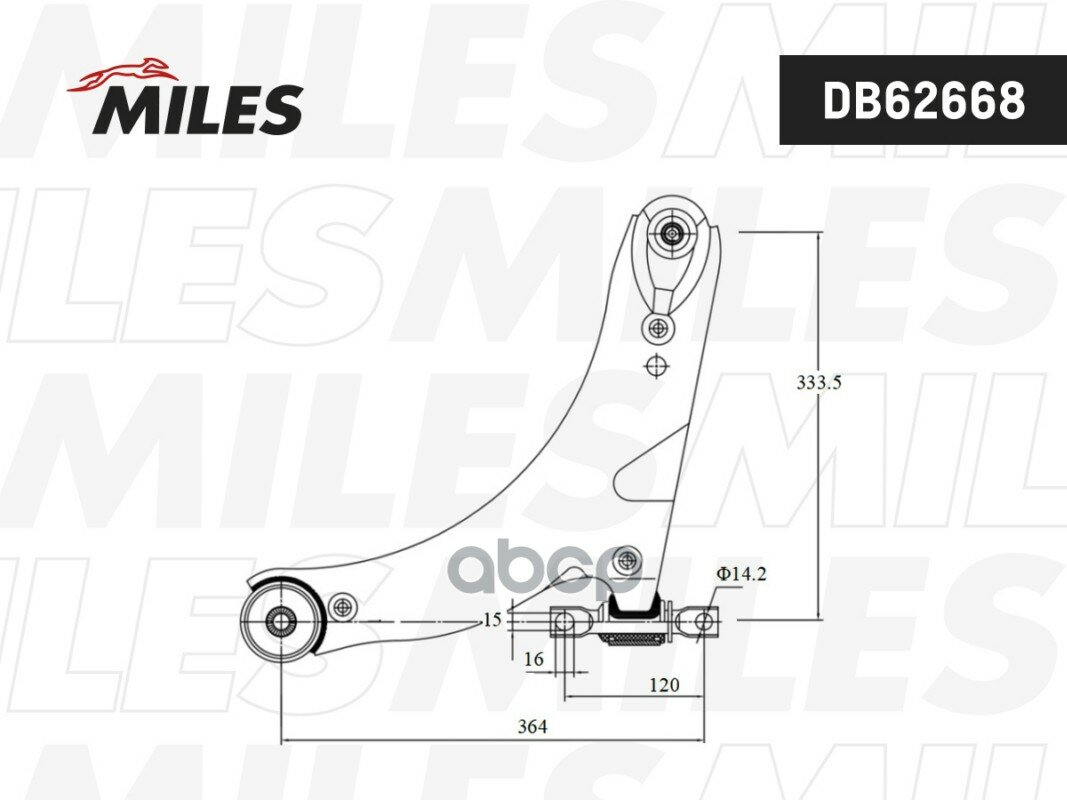 Рычаг передней подвески JAC J7 2019> левый Miles арт. db62668