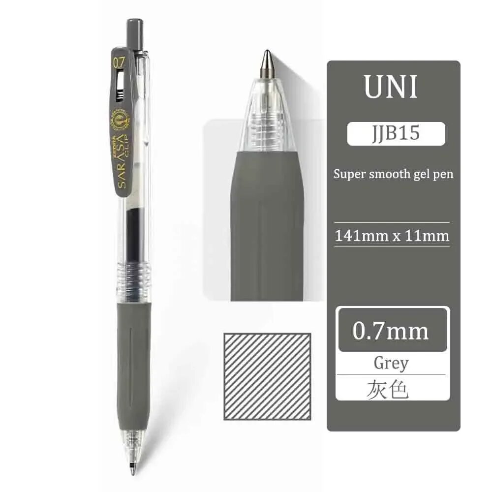 UNI JJB15 Super smooth gel pen, Grey, 0.7mm