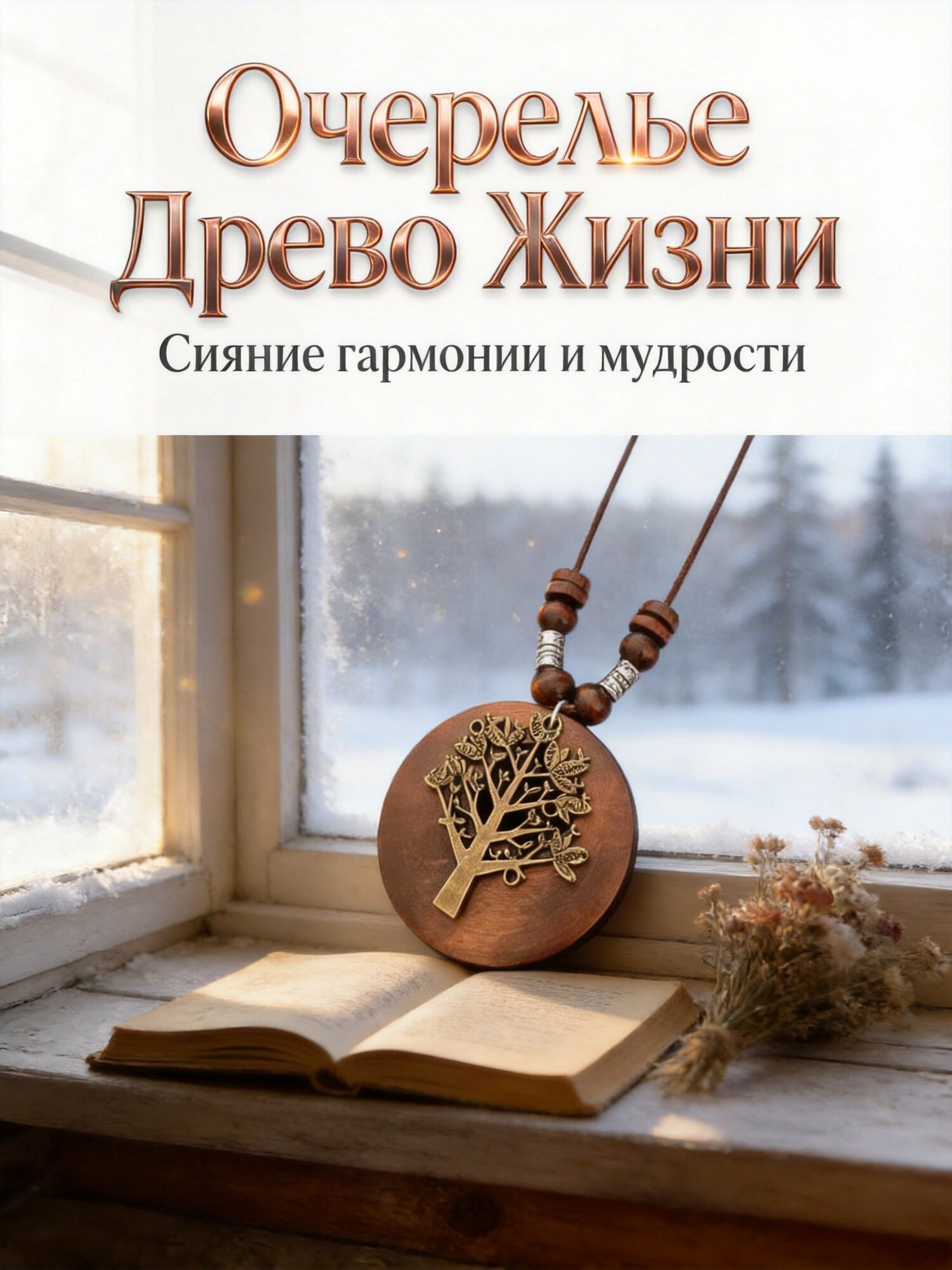 Ожерелье свитера с кулоном, подвеска из дерева и сплава на восковой веревке, диаметр кулона 5 см, окружность веревки 83 см