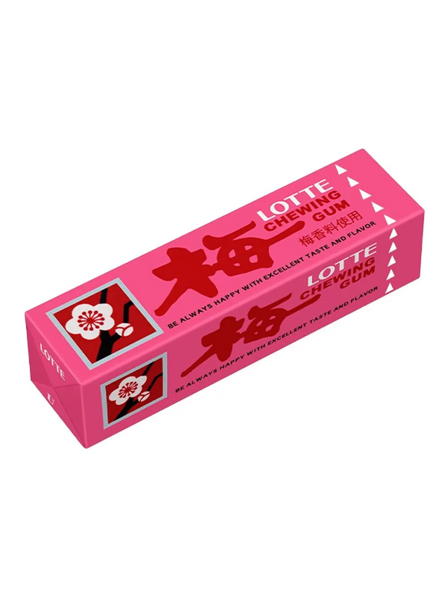 Жевательная резинка LOTTE Ume Gum Ароматная Японская слива и сакура, 9 пластинок