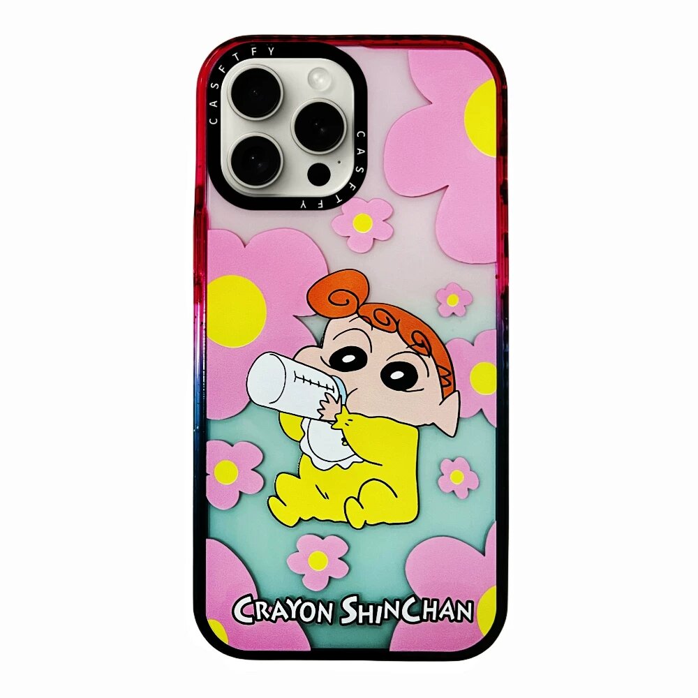 COCOTiFY чехол для iPhone 16 с дизайном пьющего молоко маленького Куя в розовом коктейле