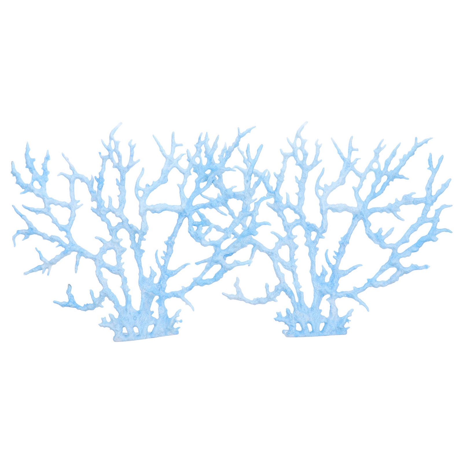 Искусственный коралл из пластика небесно-голубого цвета для оформления аквариума