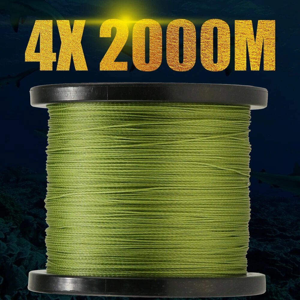 Плетеная леска Ashconfish 2000м 6-100lb для морской рыбалки 2000M-0.30mm-35LB, White
