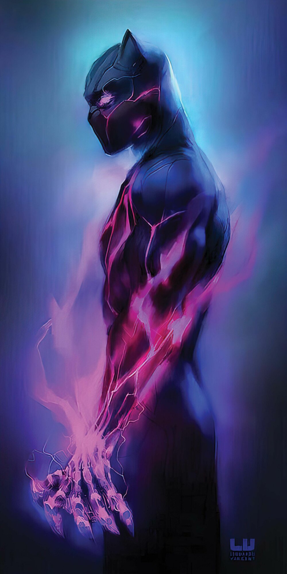 Картина на досках черная пантера 3 Black panter, black panther