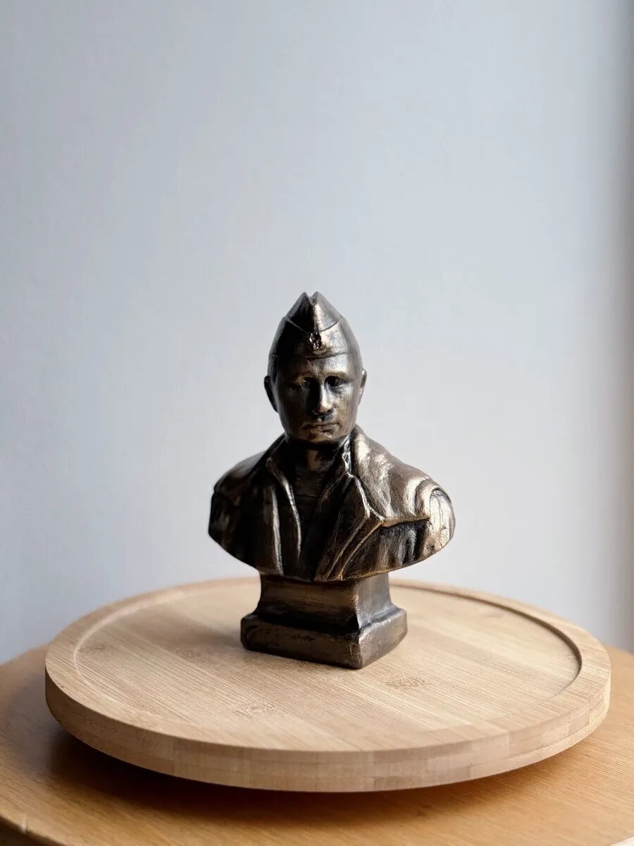 Статуэтка Бюст Путина, 16 см, из гипса, ручная работа, в цвете — фото 1