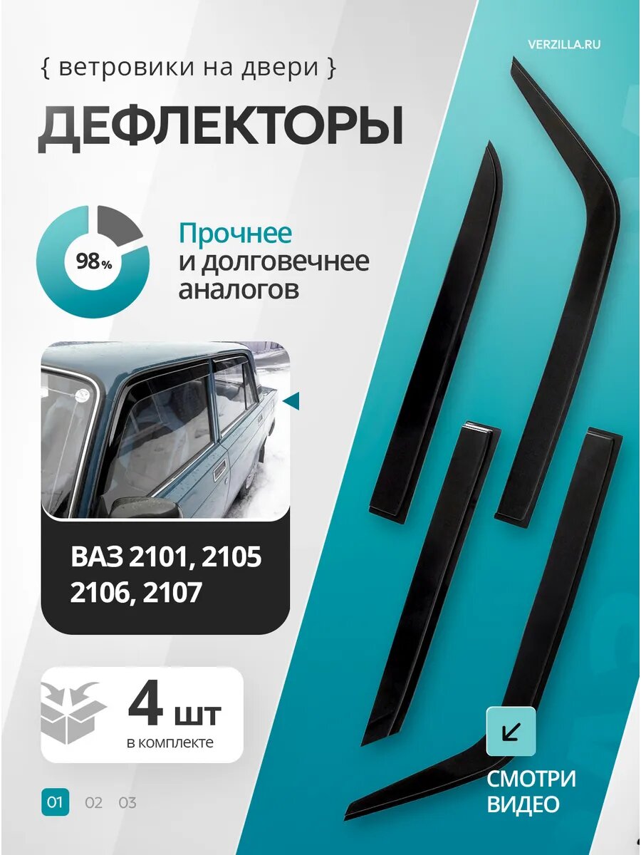 Дефлекторы ВАЗ 2107, 2106, 2105, 2101, ветровики на двери