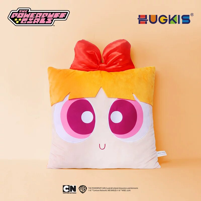 Подушка Powerpuff Girls Blossom квадратная 38 см - мягкая подушка для гостиной, офиса или подарок для девочек (15x15