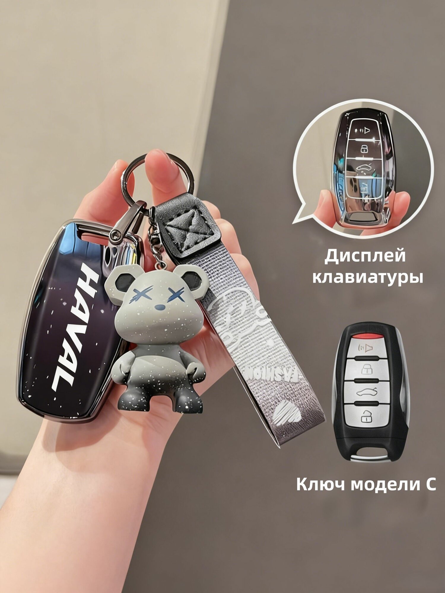 Чехол для ключа HAVAL — закрытый TPU-кейс с магнитной крышкой совместим с Jolion, F7/F7x, H2/H6/H9, M6, Poer, Dargo