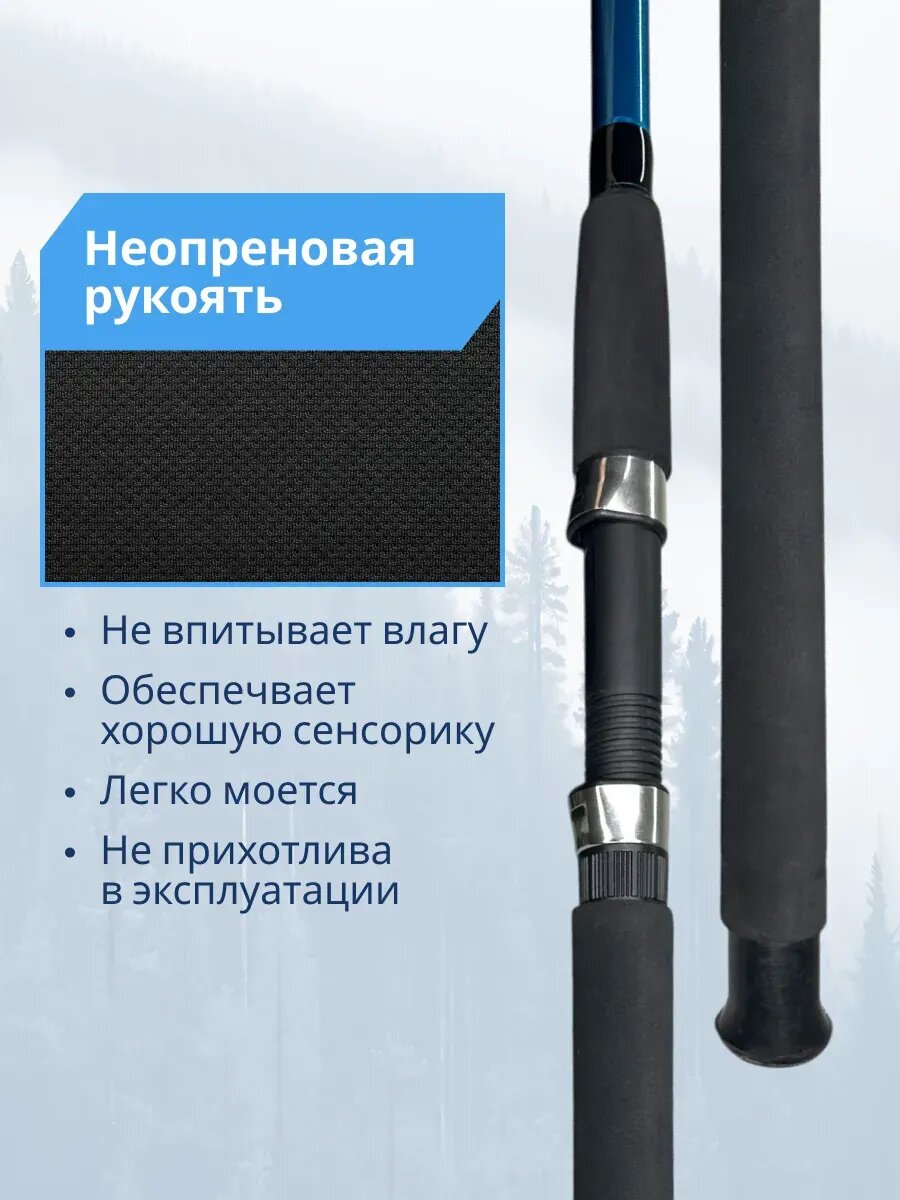 Спиннинг "CHALLENGER", для рыбалки, 2 секции, штекерный, средне-быстрый, 2,4 метра — фото 1