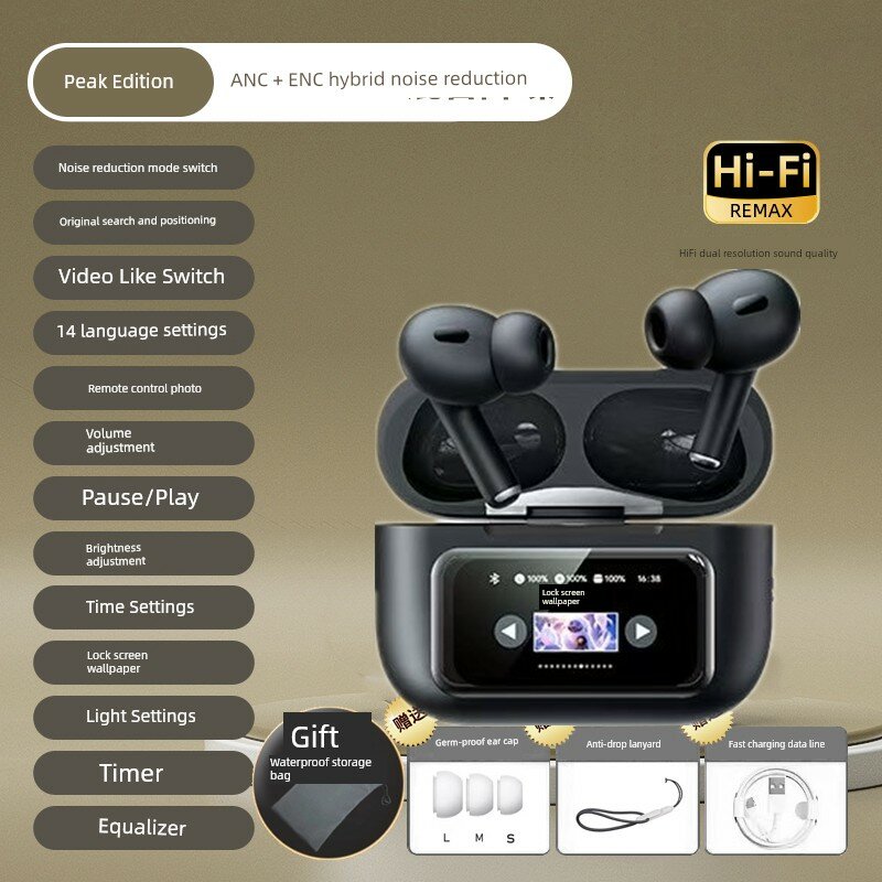 REMAX W30N беспроводные наушники Bluetooth с шумоподавлением 48dB и настройкой EQ, черный цвет