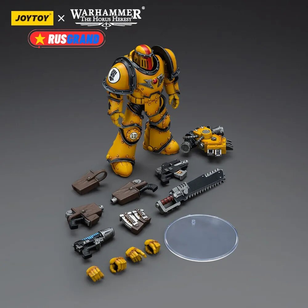 Подвижная фигурка JOYTOY Warhammer 40000 Imperial Fists Legion MkIII Despoiler Squad Sergeant with Plasma Pistol
