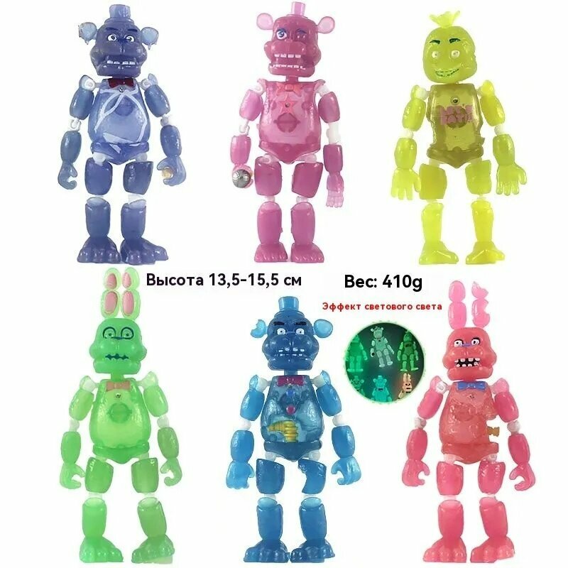 Вдохновленные игрушками Five Nights at Freddys Chocolate Freddy's Action Figures (FNAF) Набор из 6 шт