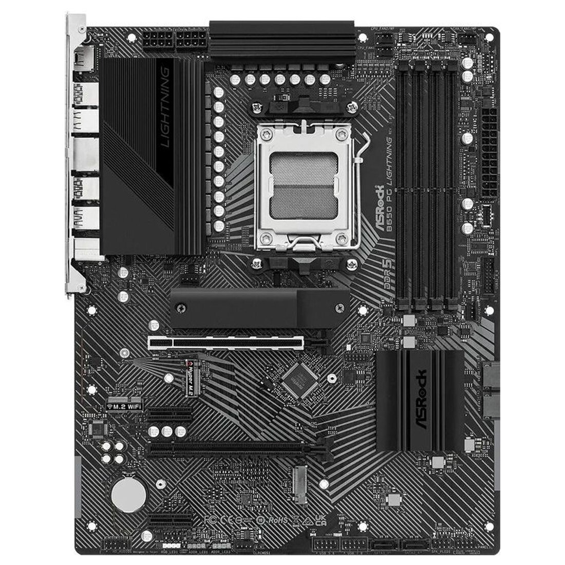Материнская плата Socket-AM5 ASRock B650 PG LIGHTNING, B650 (4xDDR5 2xPCI-E16x 3xM.2 ATX)