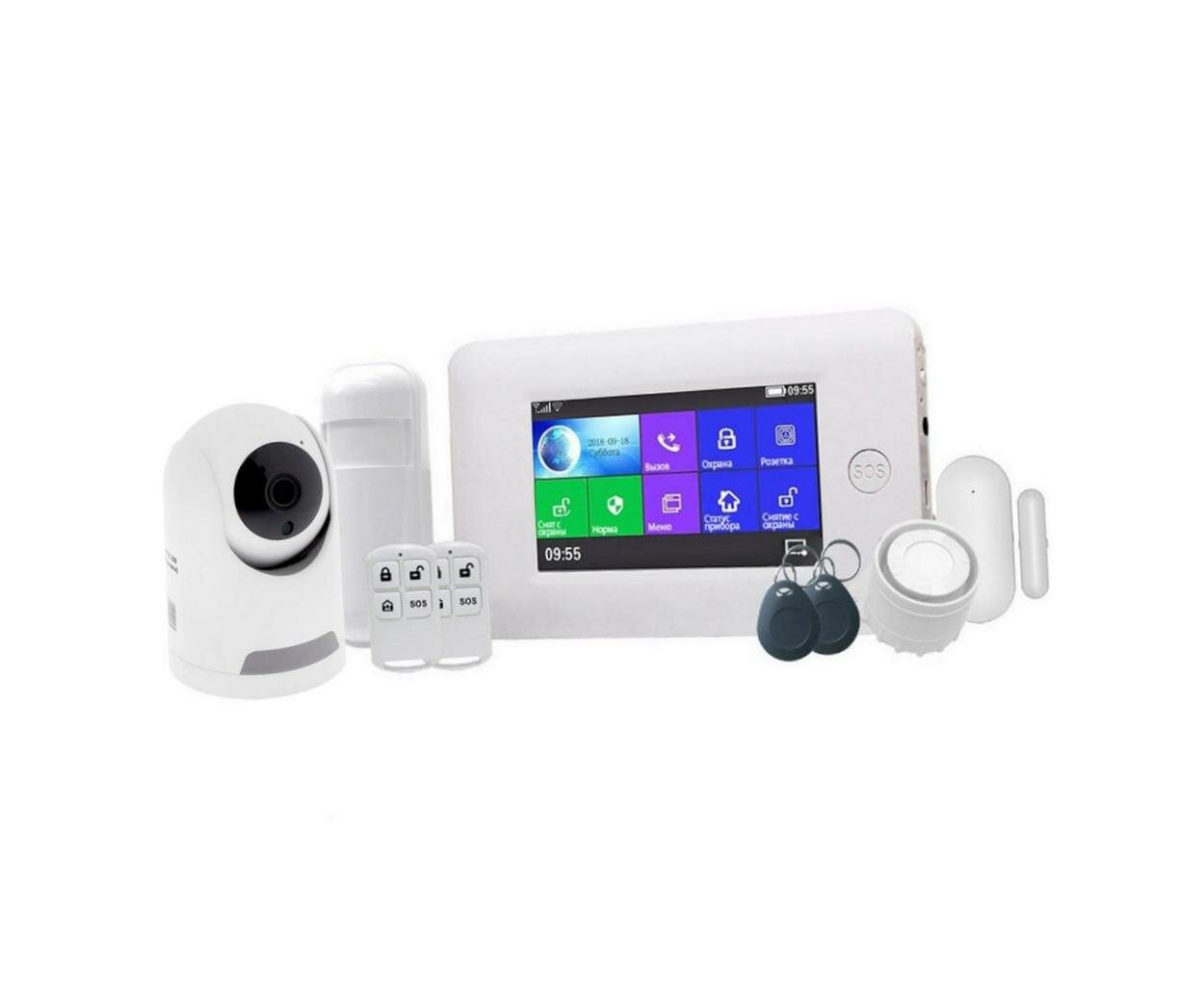 Система GSM/Wi-Fi сигнализация с видеонаблюдением: Strazh Галактика-GSM и HD-ком 266-ASW5-8GS (O45015KO) для дома, коттеджа и гаража
