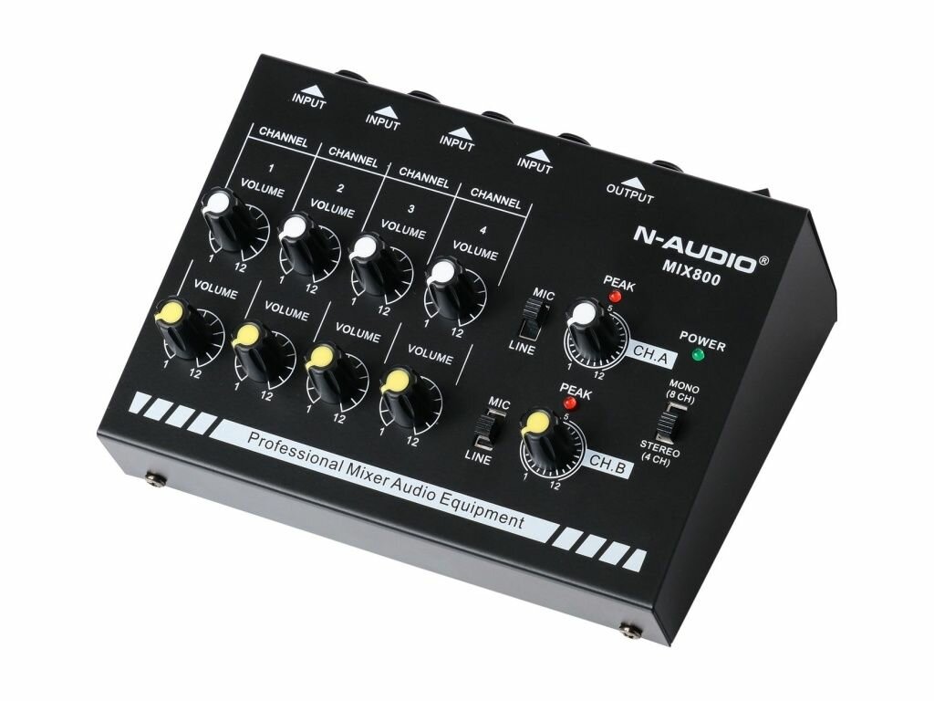 MIX800 Микшер, 8 каналов, N-Audio