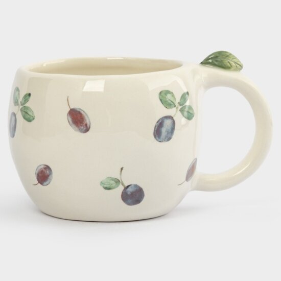 Кружка Anna Lafarg 420 мл, керамика, белая, Сливы, Plum Orchard, ANLAF-FDW-300925