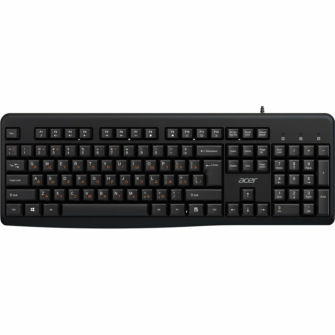 Клавиатура Acer проводная OKW500 черная USB Multimedia