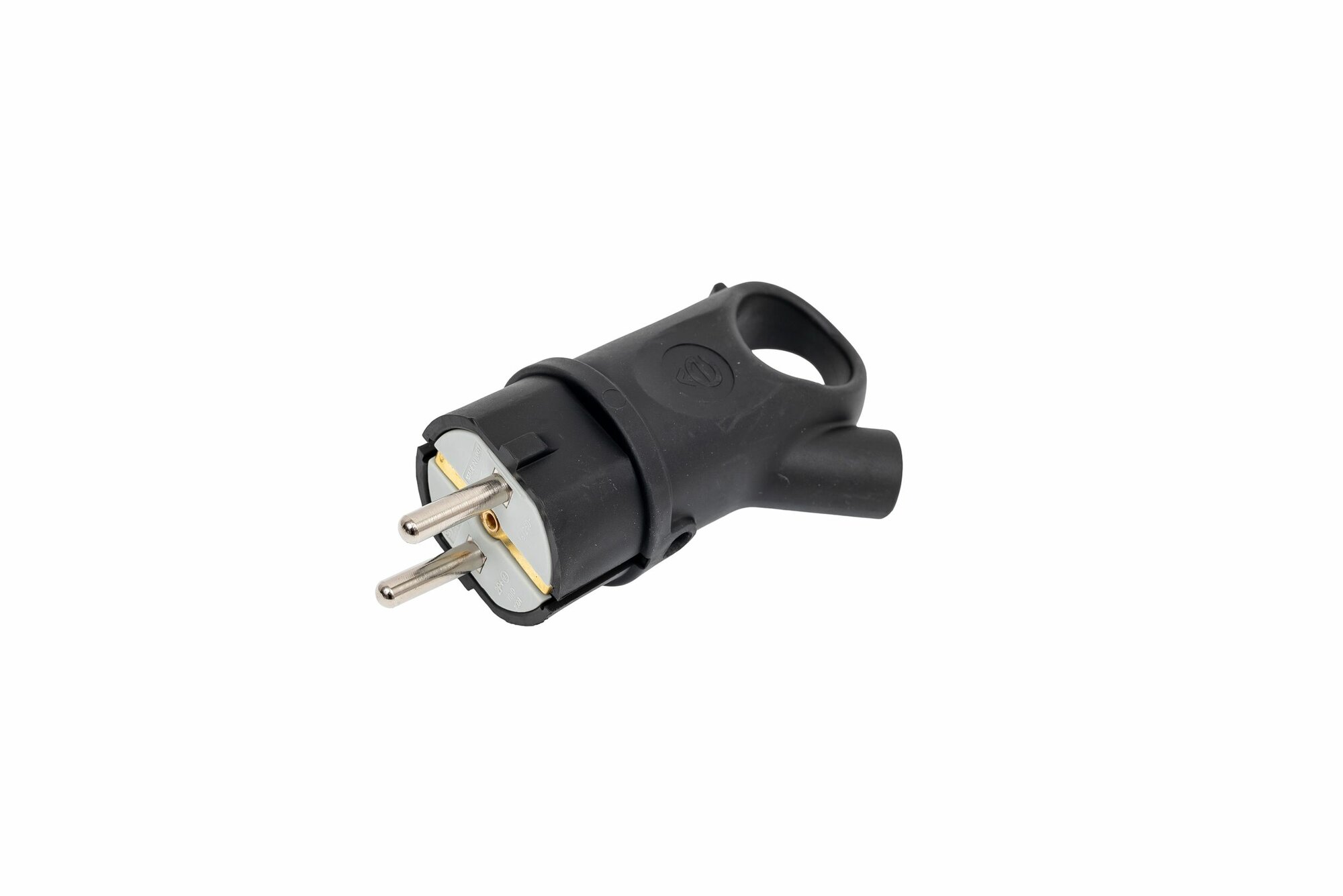 Вилка Systeme Electric MultiSet 2К+З угловая каучуковая 16А/250В IP44 черная MST1102BK