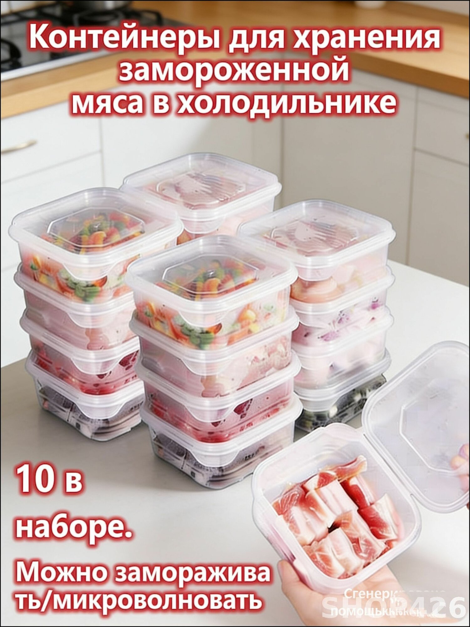Контейнер пищевой, 10 шт