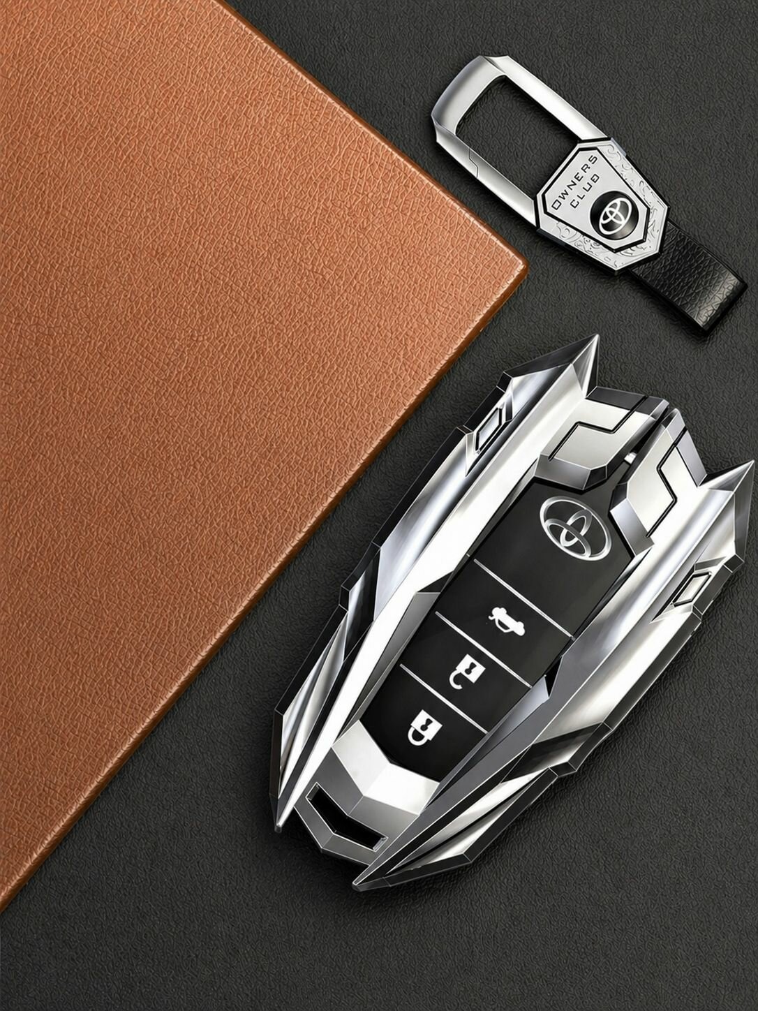 Чехол для автомобильного ключа Toyota из цинкового сплава, Toyota Sienna, Rav4, Crown, Hilux, Fortuner, Camry, Land Cruiser, Prado и Venza