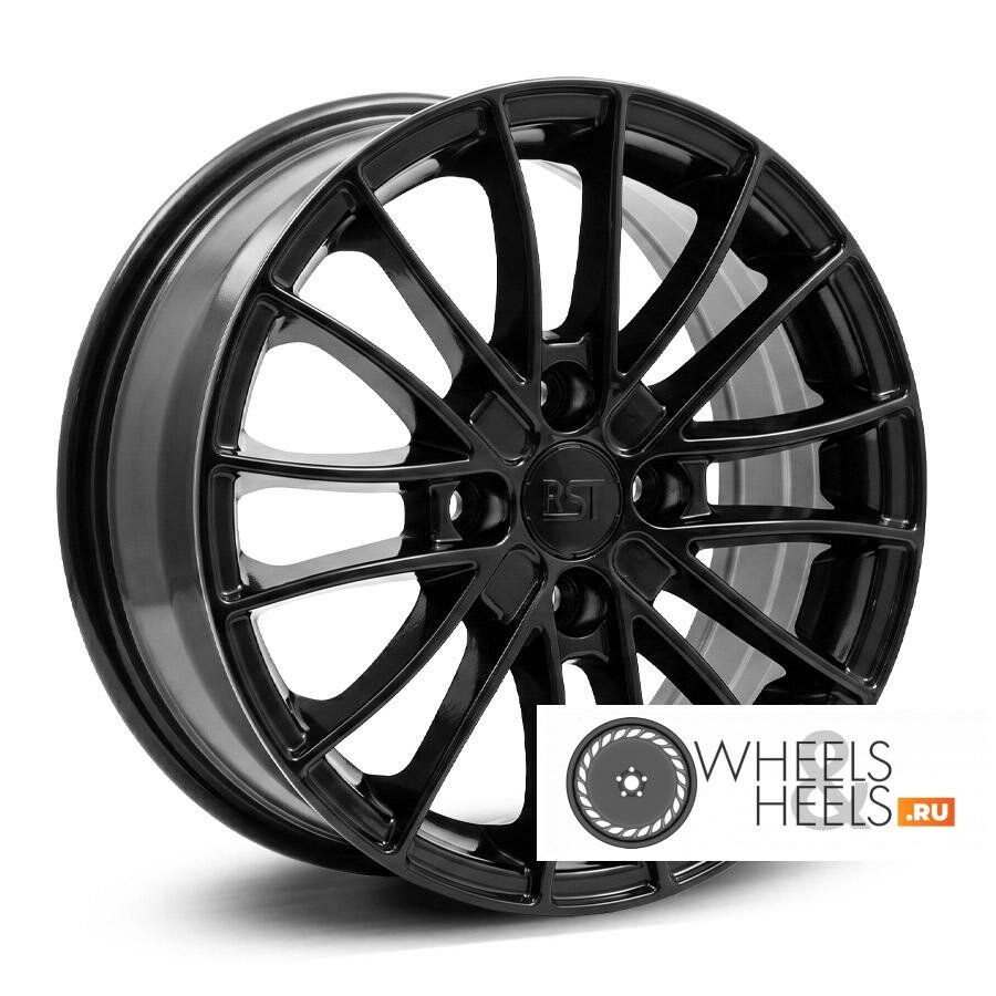 Диск автомобильный литой RST R034 14x5.5 4x98 et40 dia58.6 Черный глянцевый