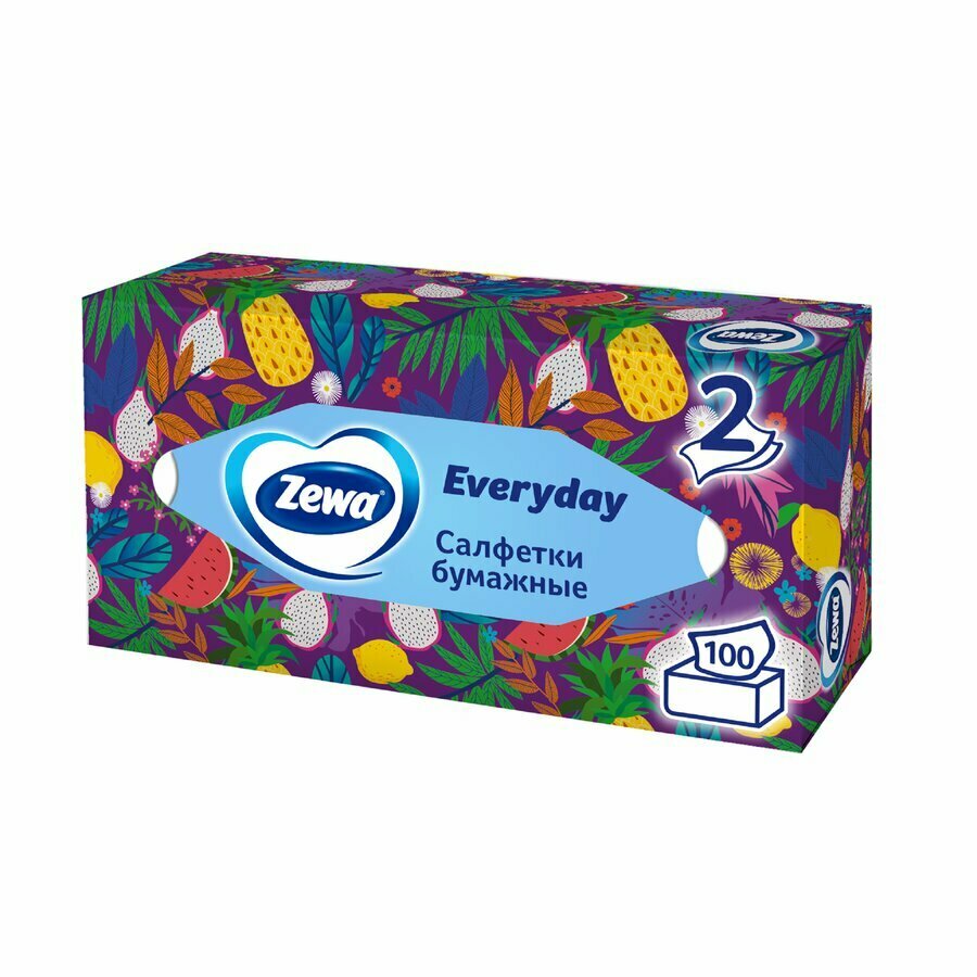 Бумажные салфетки Zewa Everyday 100шт 2сл