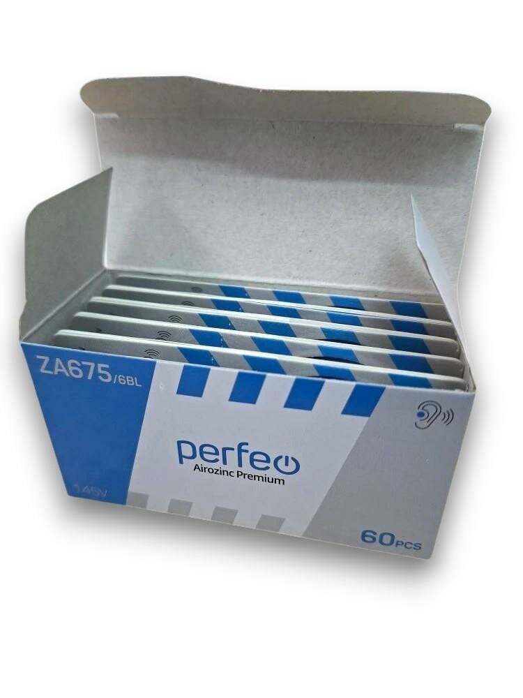 Слуховая батарейка Perfeo ZA675 1.45V AirZink Premium BOX60 , 60шт.