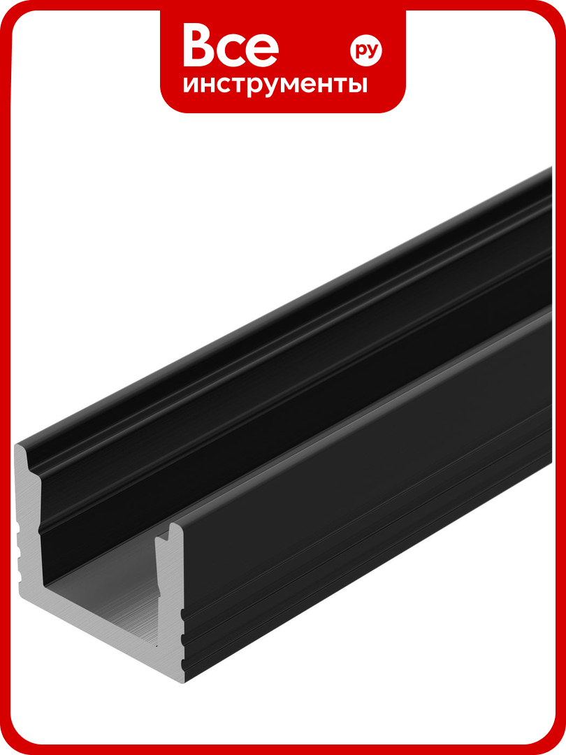 Профиль Arlight SL-MINI-8-H6-2000 ANOD BLACK 2 м 0 30522 030522 анодированный алюминиевый накладной профиль прямой