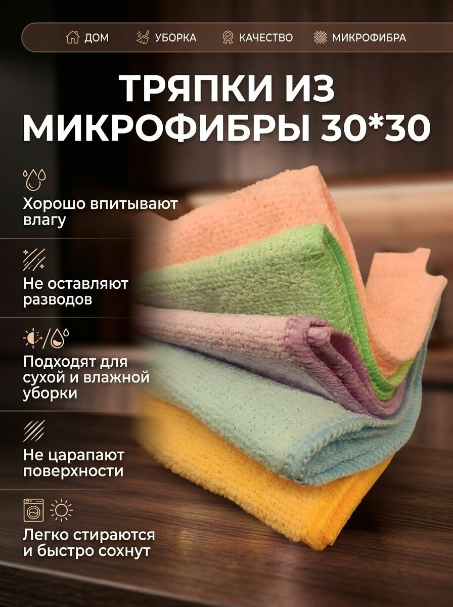 Микрофибра 30*30, салфетки для уборки