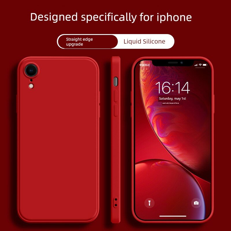 Чехол для iPhone XR китайский красный мягкий силиконовый тонкий защитный чехол с эффектом мягкой текстуры