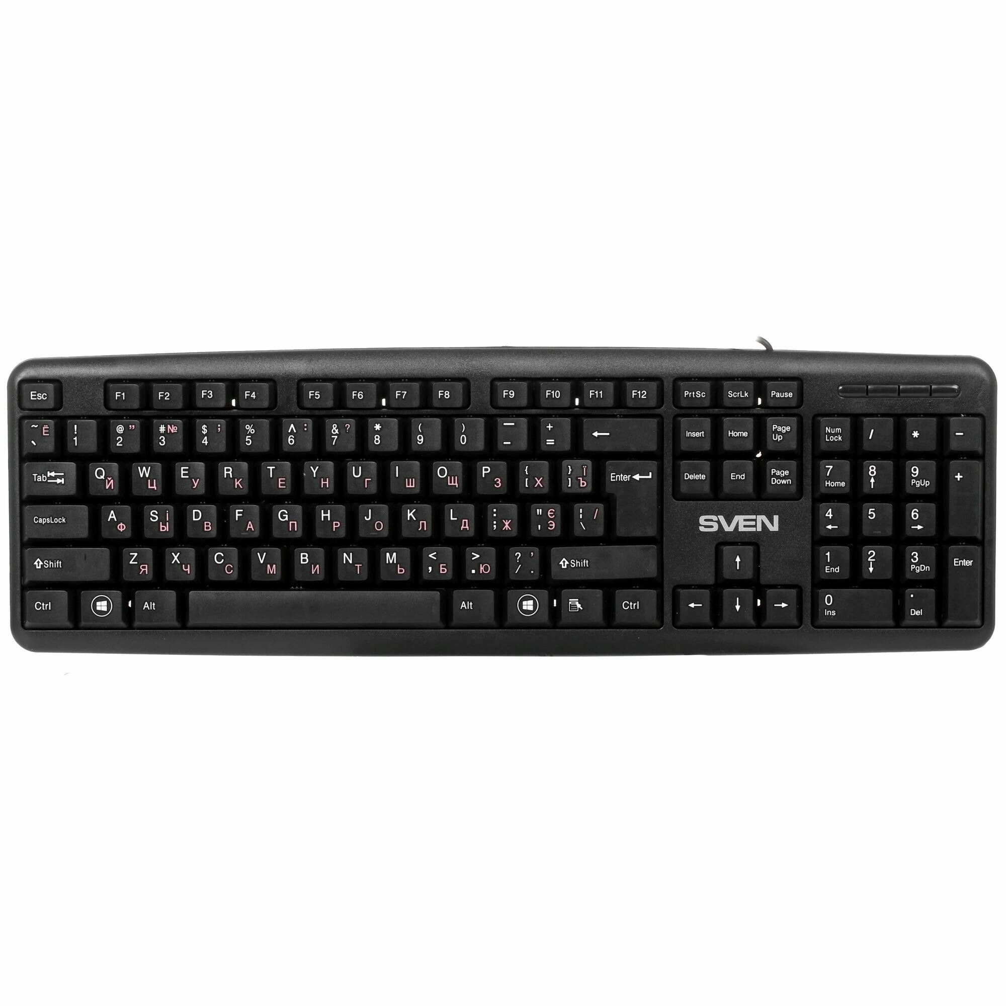 Sven Клавиатура KB - S230 чёрная 104кл, каб. 2м