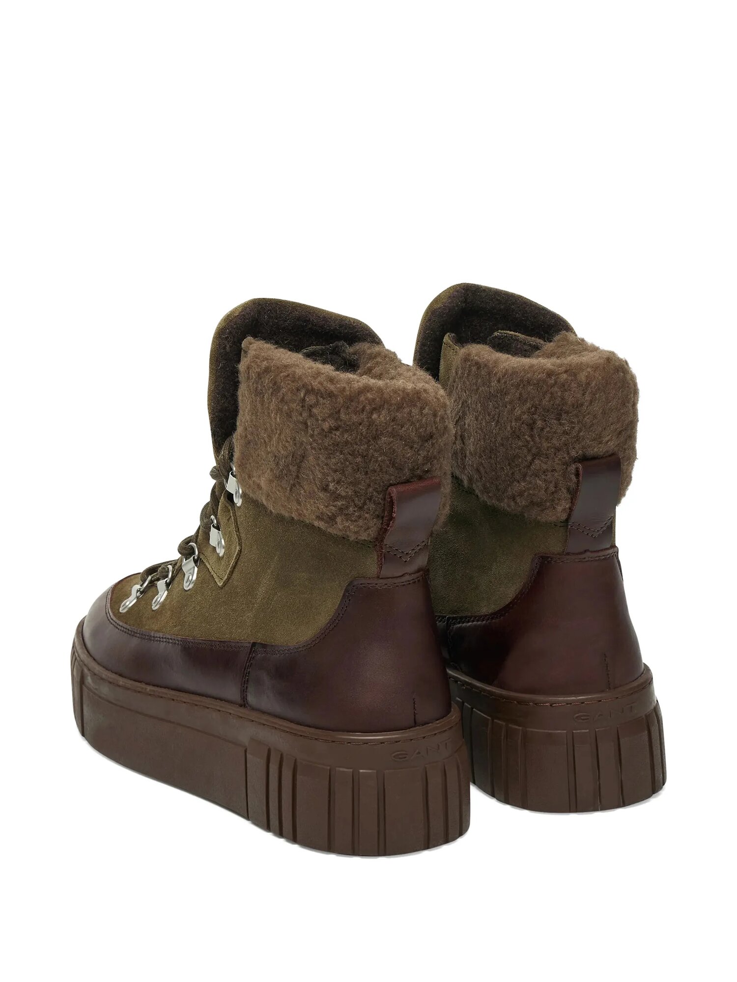 Ботильоны GANT Lace-up shearling-trim boots, размер 42 — фото 1