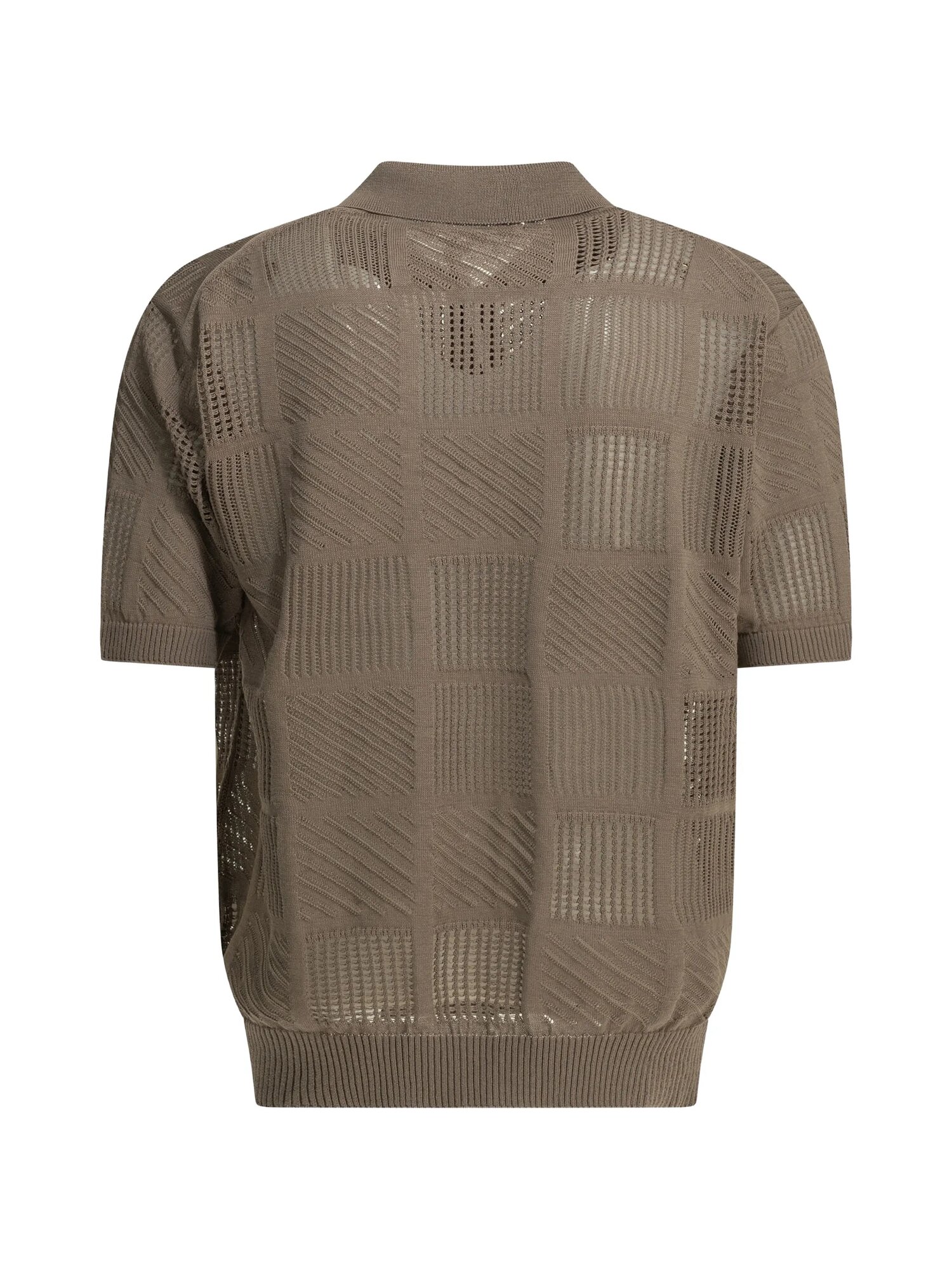 Рубашка Beams Plus  Geometric-patterned button-down polo shirt, размер 52, brown — фото 1