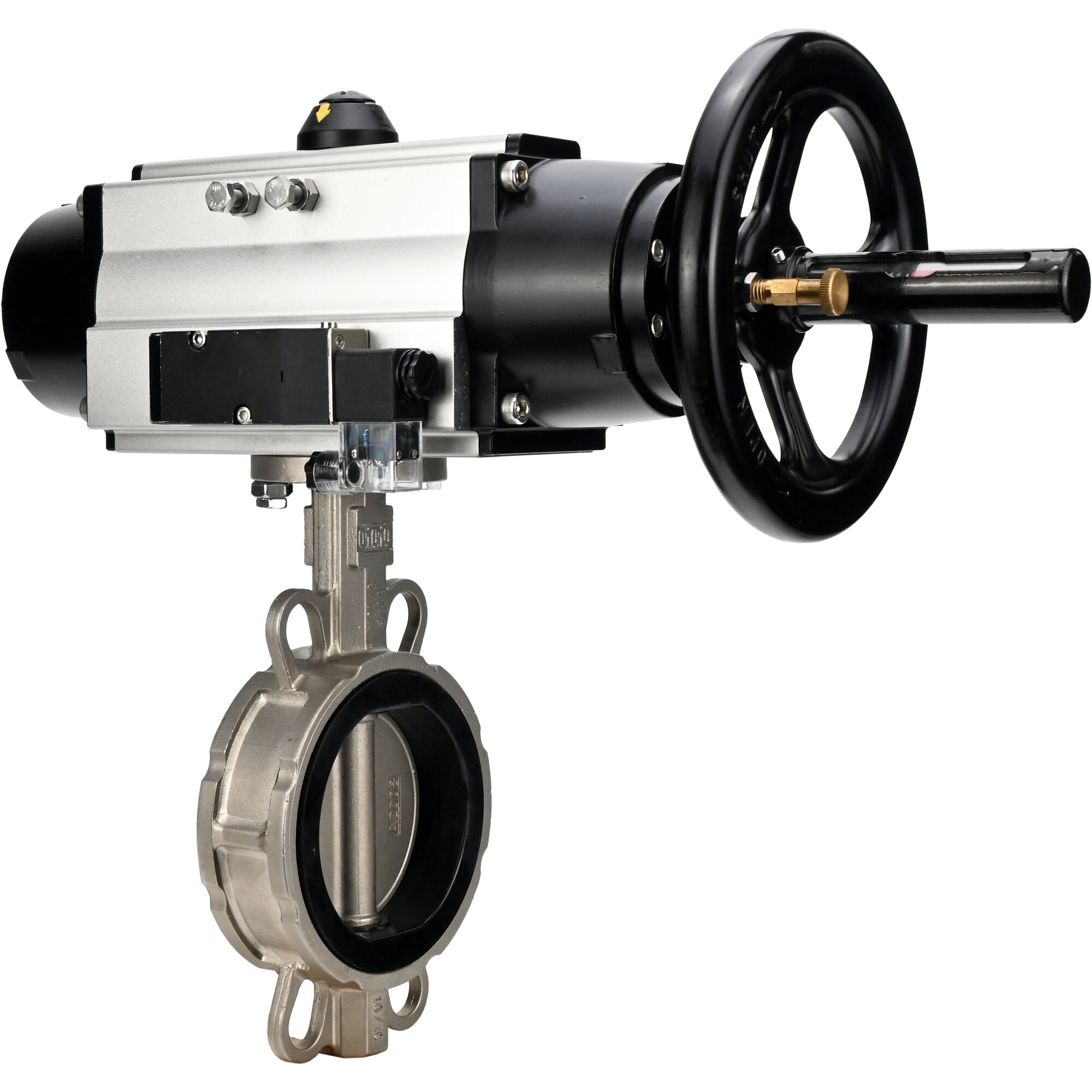 Затвор DN.ru 304-304-EPDM-2W-Fb-H Ду150 Ру16 с пн. приводом DA-105-1 и пн. распред. PND2-24VDC NAMUR