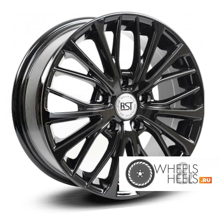 Диск автомобильный литой RST R036 16x6.5 5x114.3 et39 dia60.1 Черный глянцевый