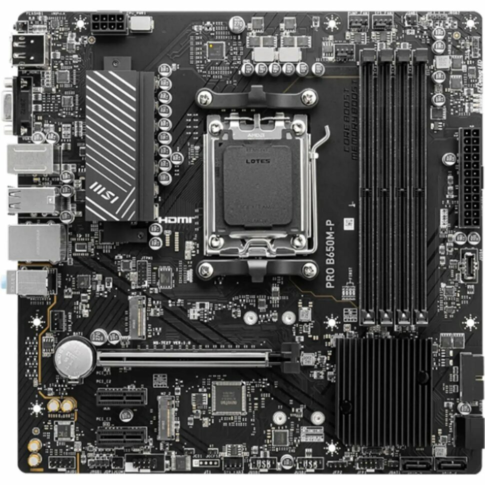 Материнская плата MSI PRO B650M-P B650, AM5, 4xDDR5, mATX, 2264851