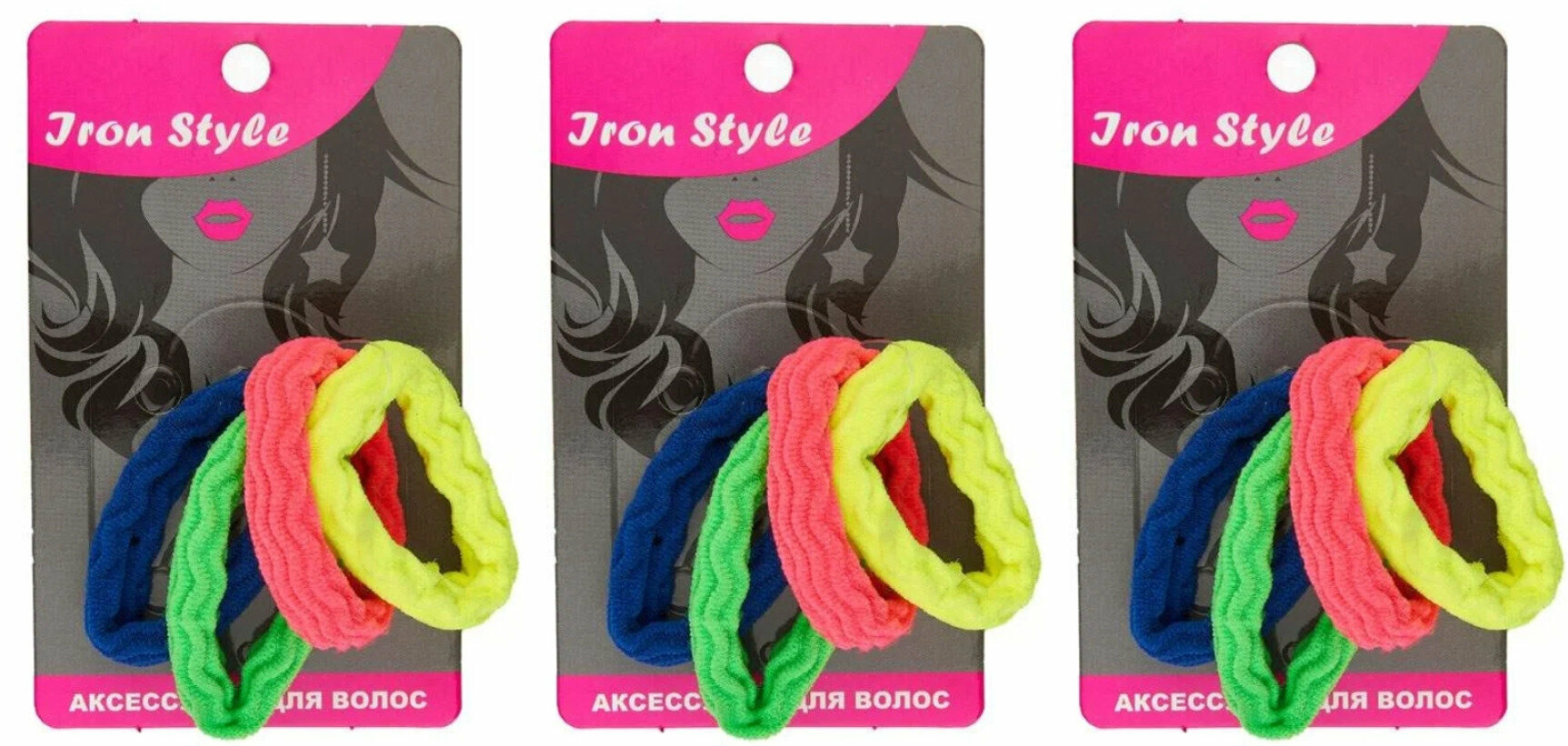 Резинки для волос Iron Style, набор 4 шт, 3 уп