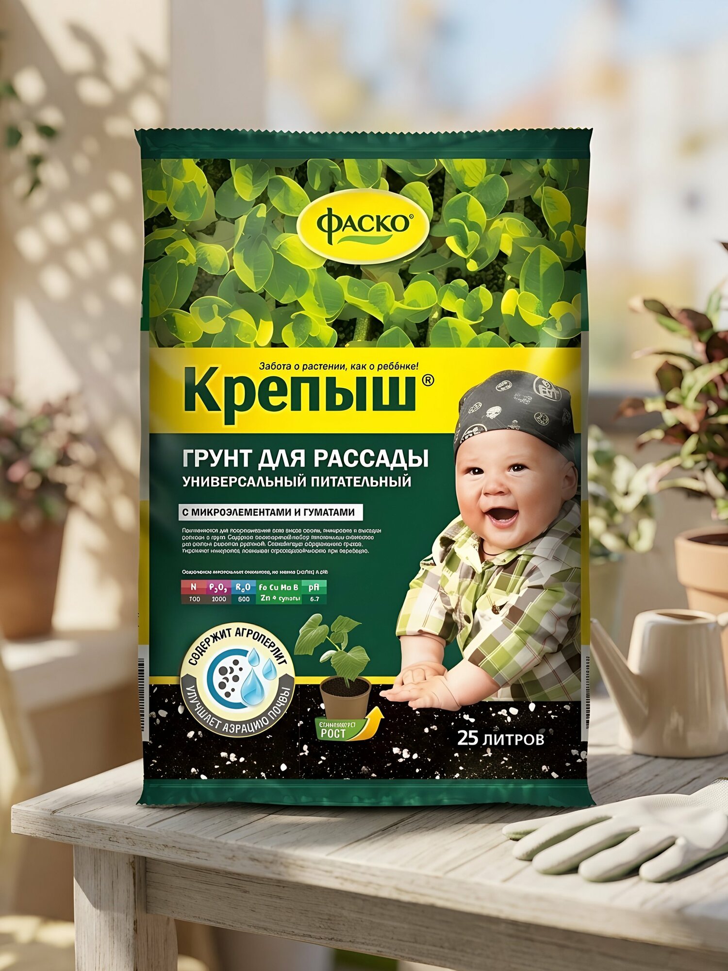 Питательный грунт Крепыш для рассады Фаско 25 л — качественная почва на основе торфа для посадки и повышения урожайности