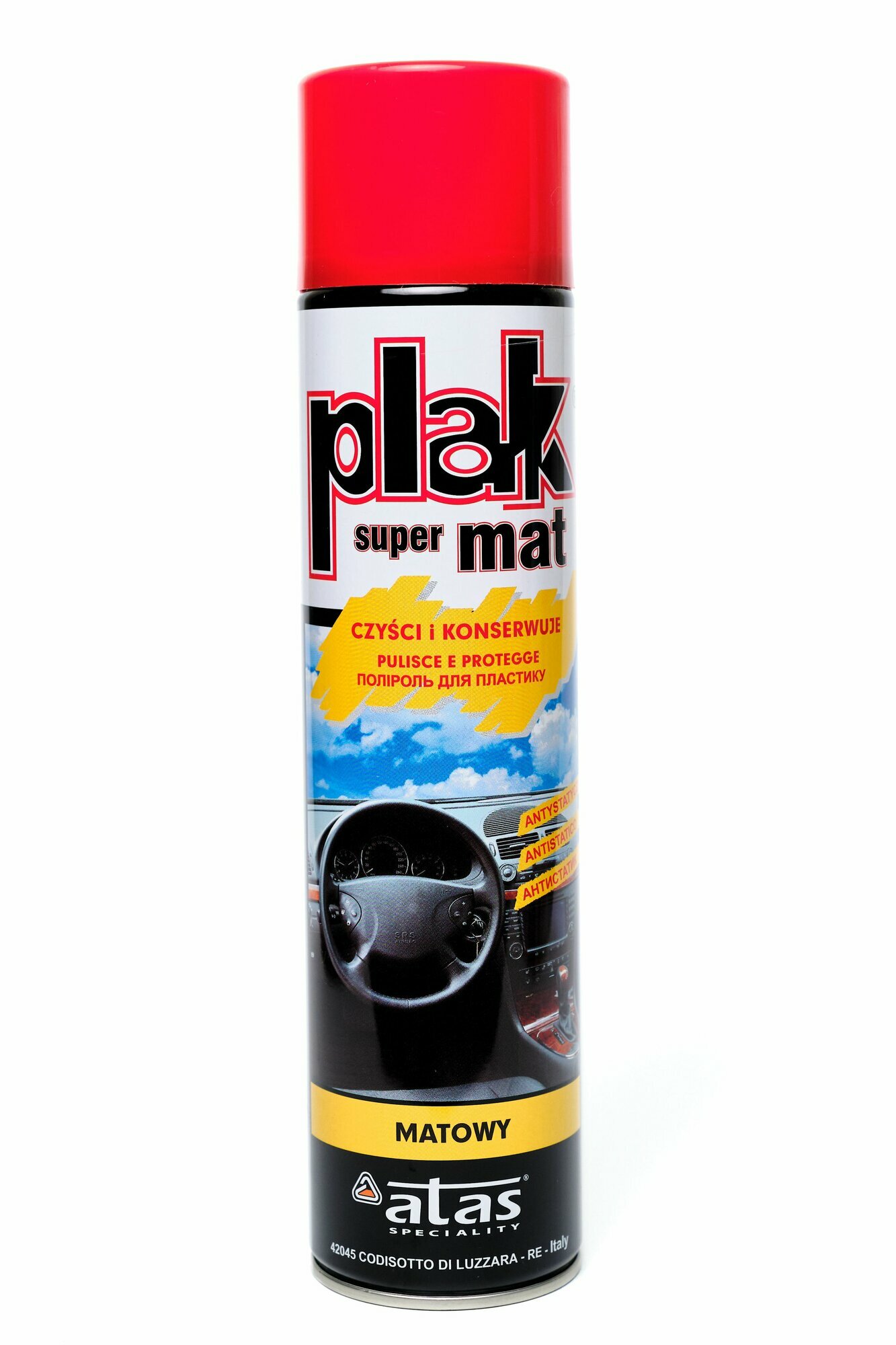 Полироль салона PLAK "Super Mat" 600 мл аэр. Клубника PLAK 5151