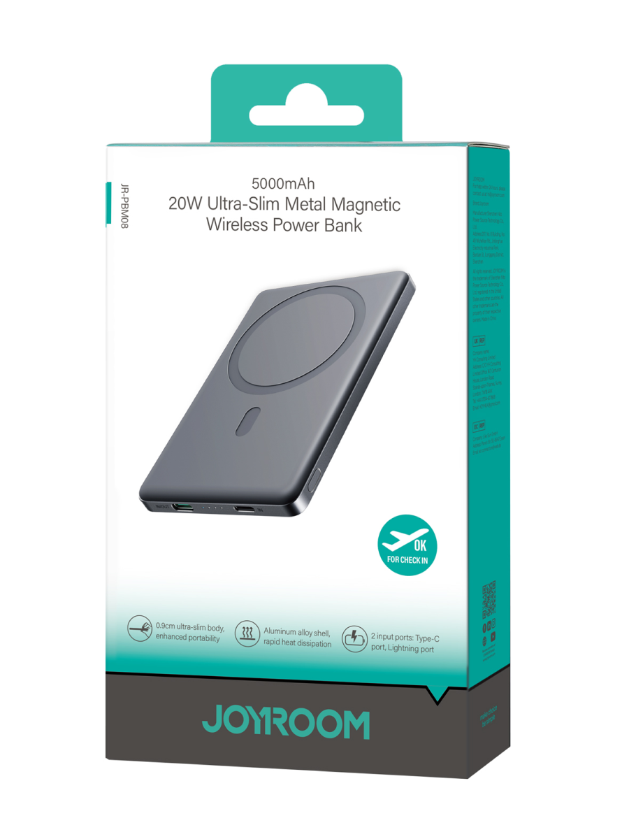 Power Bank JoyRoom JR-PBM08 5000mAh 20W повер банк беспроводной черный