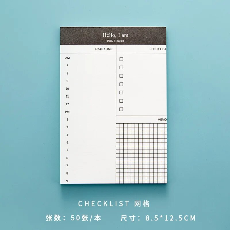 Блокнот Check List Day Plan 8.5*12.5 см, 50 листов