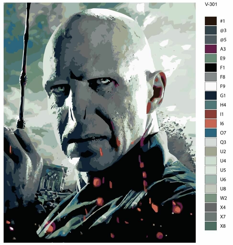 Картина по номерам V-301 "Гарри Поттер (Harry Potter). Волан-де-Морт", 60x80 см