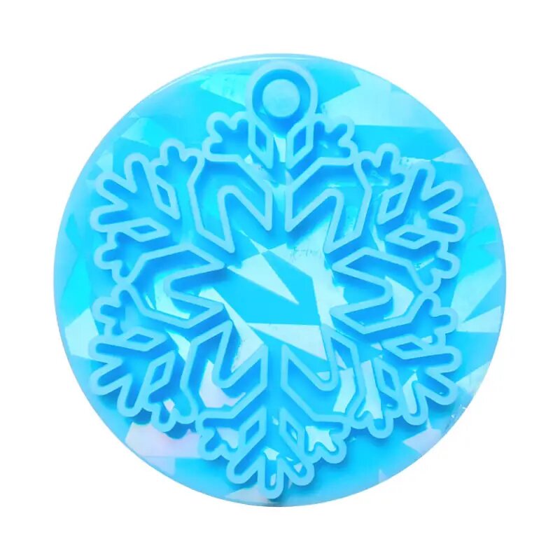 Силиконовая форма для снежинки, Голубой, Blue mold 08