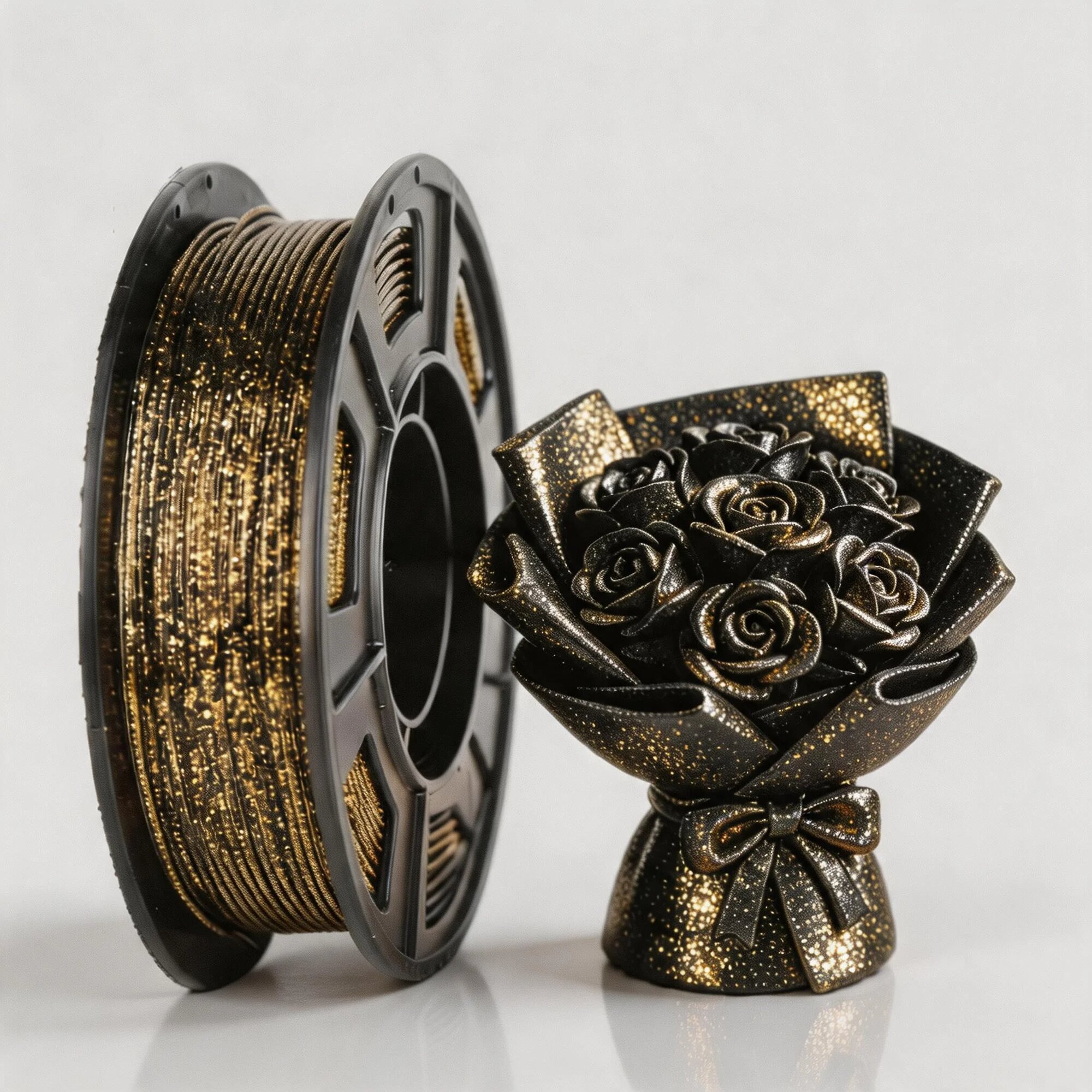 MANLANG PLA Filament Galaxy Glitter Black Gold 250g