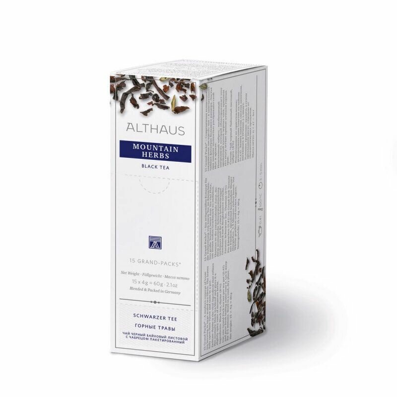 Althaus Чай в пакетиках Mountain Herbs Pack, черный , 15 шт