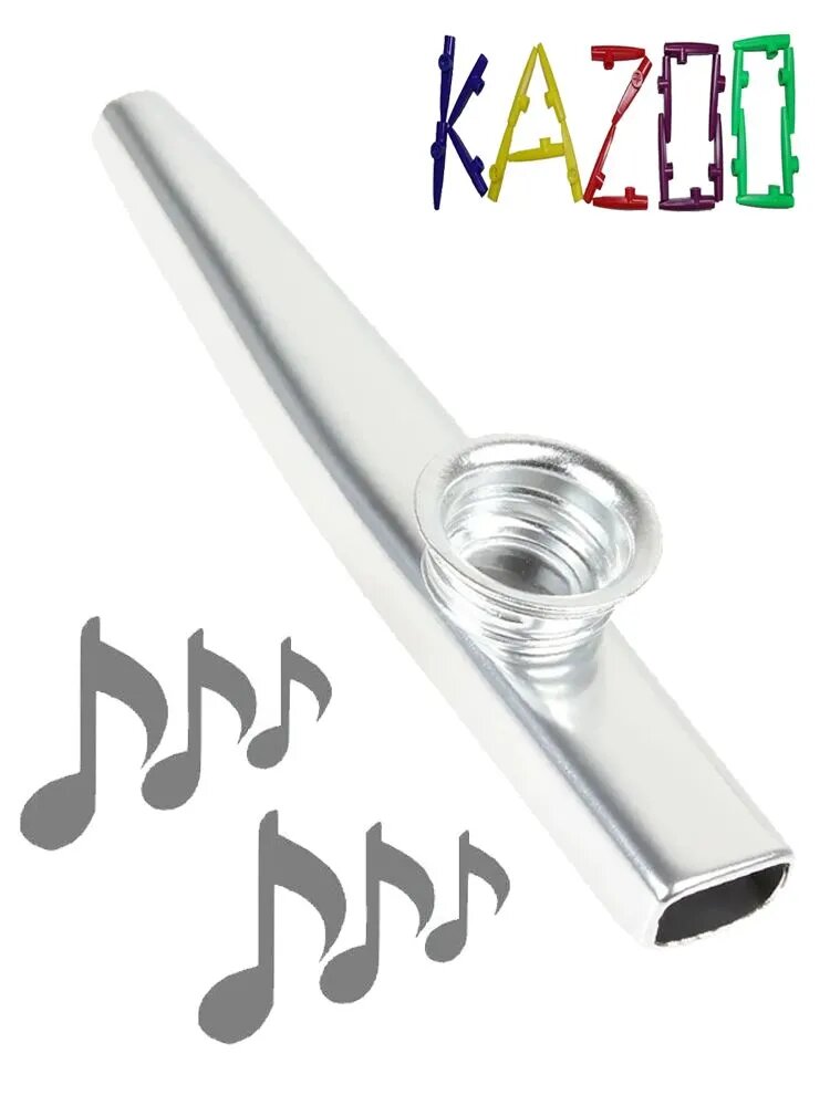 C-Tone Metal Kazoo Подарок на музыкальный инструмент Серебристый