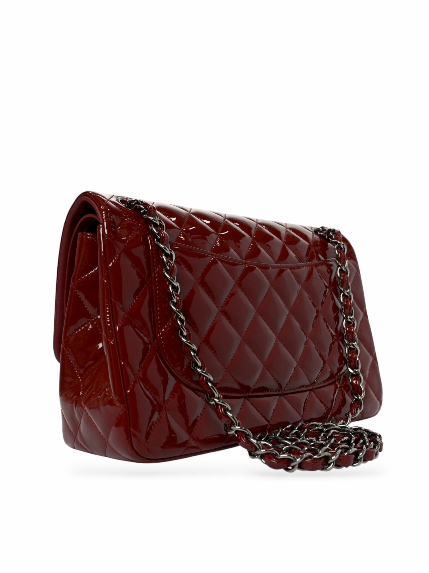Сумка кросс-боди Chanel Classic Double Flap Jumbo, красный, бордовый — фото 1