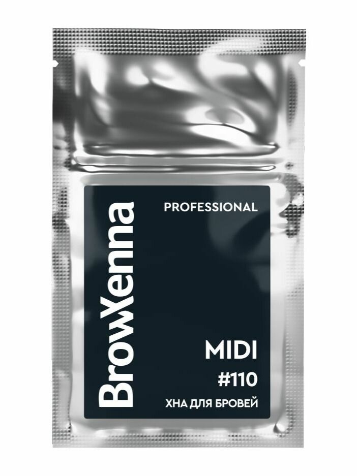 BrowXenna Хна для бровей 110 Графитовый концентрат, midi-саше 3 г (Brow Henna / БроуХенна)
